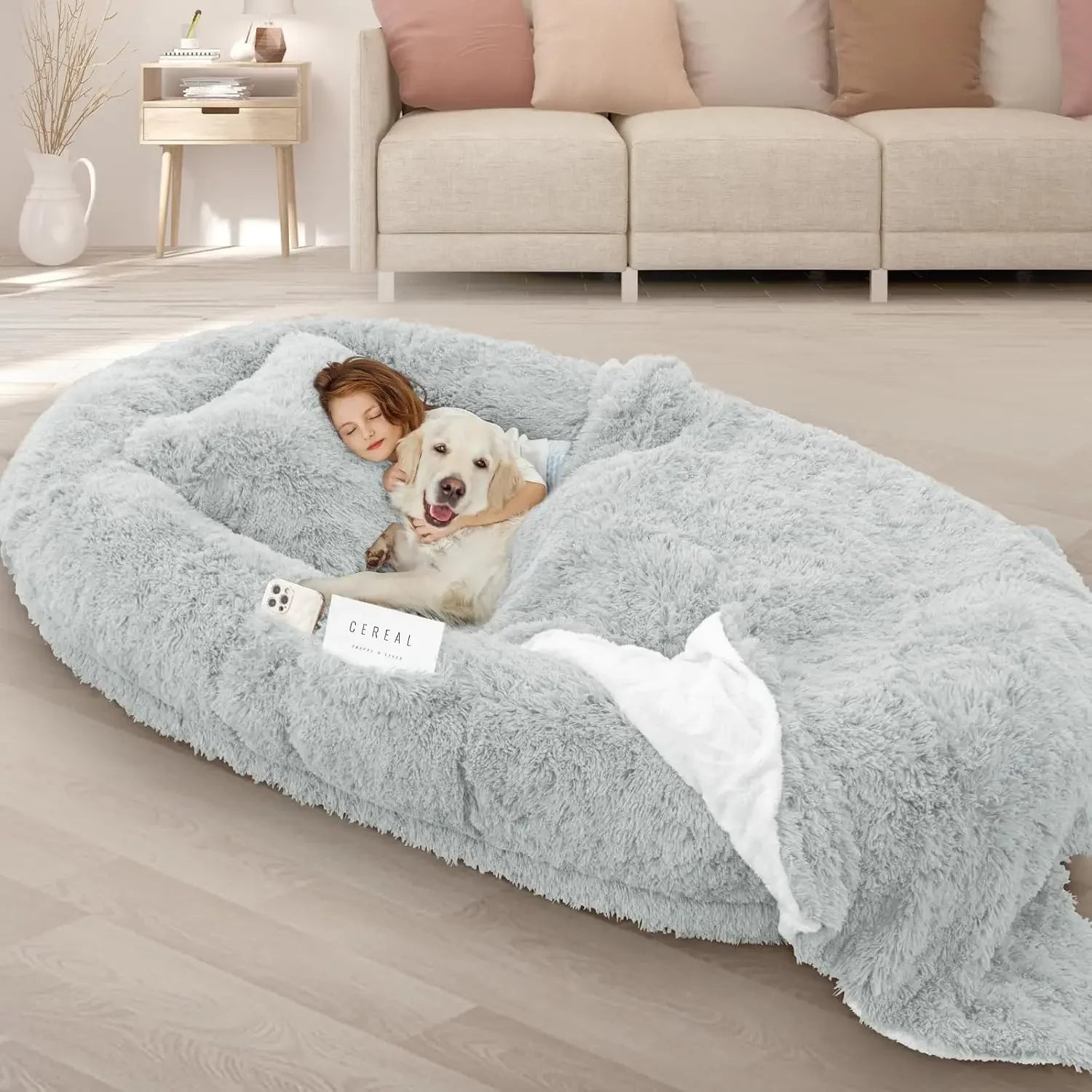 Human Dog Bed,71''x45''x12''Size Fits Adult and Pet Washable Giant Peo ...
